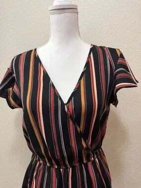 Xhilaration | Dresses | Xhilaration Black Wrap Dress With Neutral ...